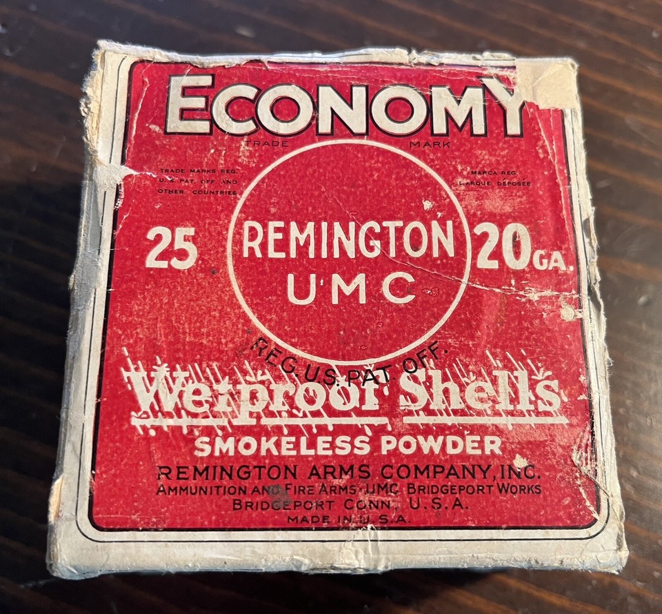 Antique Two Piece Remington UMC Economy Shot Shell Box 12 Gauge Empty ...