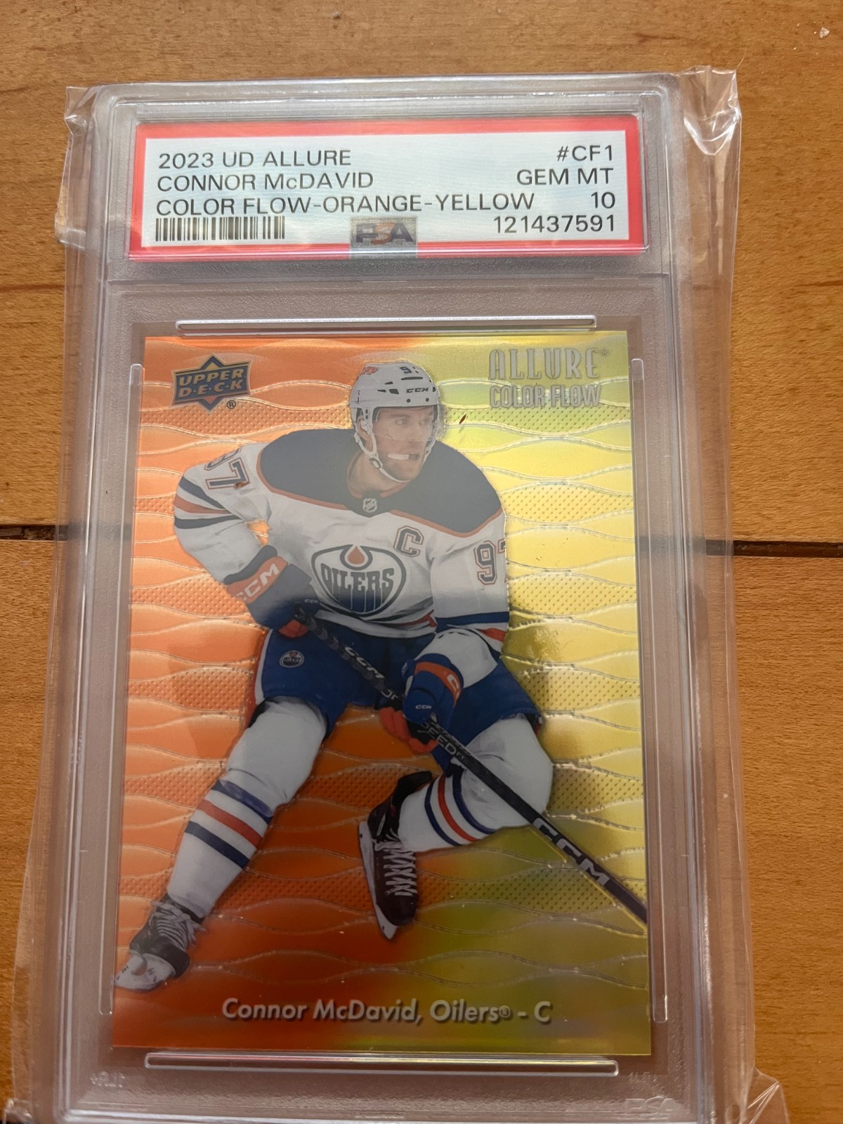 2023-24 Upper Deck Allure - Color Flow Connor McDavid Orange Yellow PSA ...