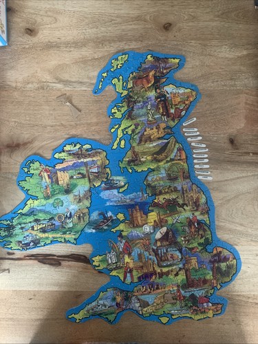 VINTAGE JIG-MAP jigsaw Puzzle Name Quiz British isle SHAPED Pieces ...
