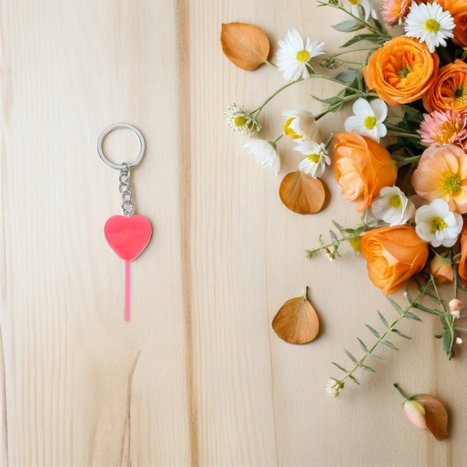 8 Pcs Lollipop Key Chain: Heart Shaped Lollipop Keychains - Glowing ...