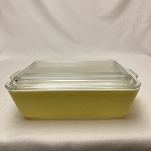 Vintage Pyrex Casserole Dish 503 Yellow With Original Clear Lid 503-C 1 ...