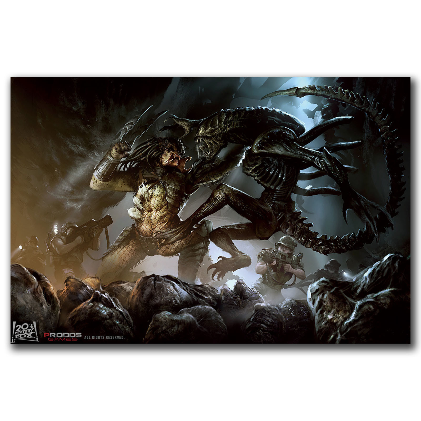 Alien vs Predator 3 Classic Movie Game Art 12x18 24x36in FABRIC Poster ...