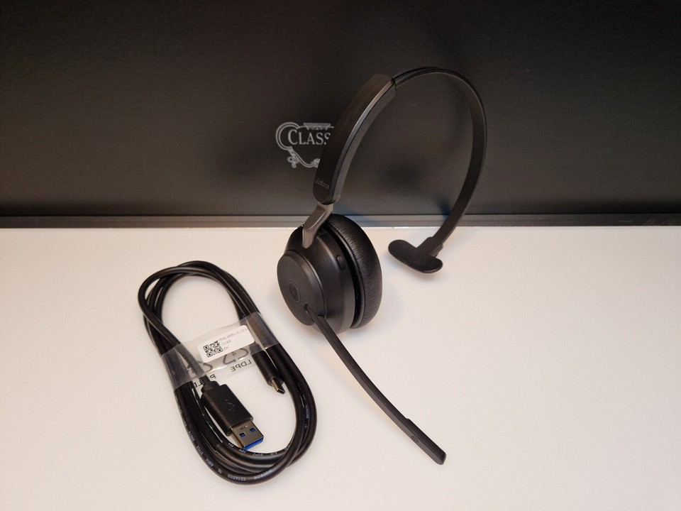 Jabra Evolve2 65 MS Mono Wireless Bluetooth Headset with USB-C Charging Cable | eBay UK