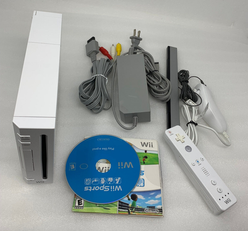 Nintendo Wii Console + Wii Sports Game Bundle Lot - System -All ...