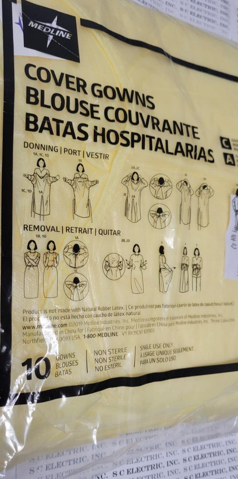 MEDLINE 263 COVER GOWN SIZE L - 10 PACK | eBay