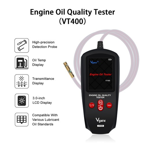 Vgate Engine Oil Quality Tester LED Display Gasoline Diesel Analyzer ...