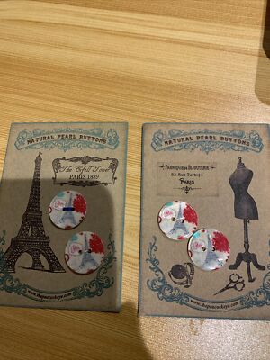 Paris design set of 2 buttons | eBay UK
