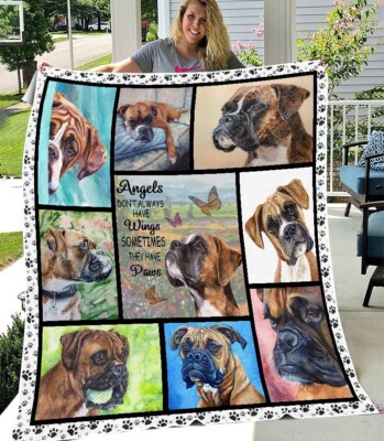 Boxer Dog Fleece Blanket, Gift Dog Lover, Dog Blanket, Birthday Xmas ...