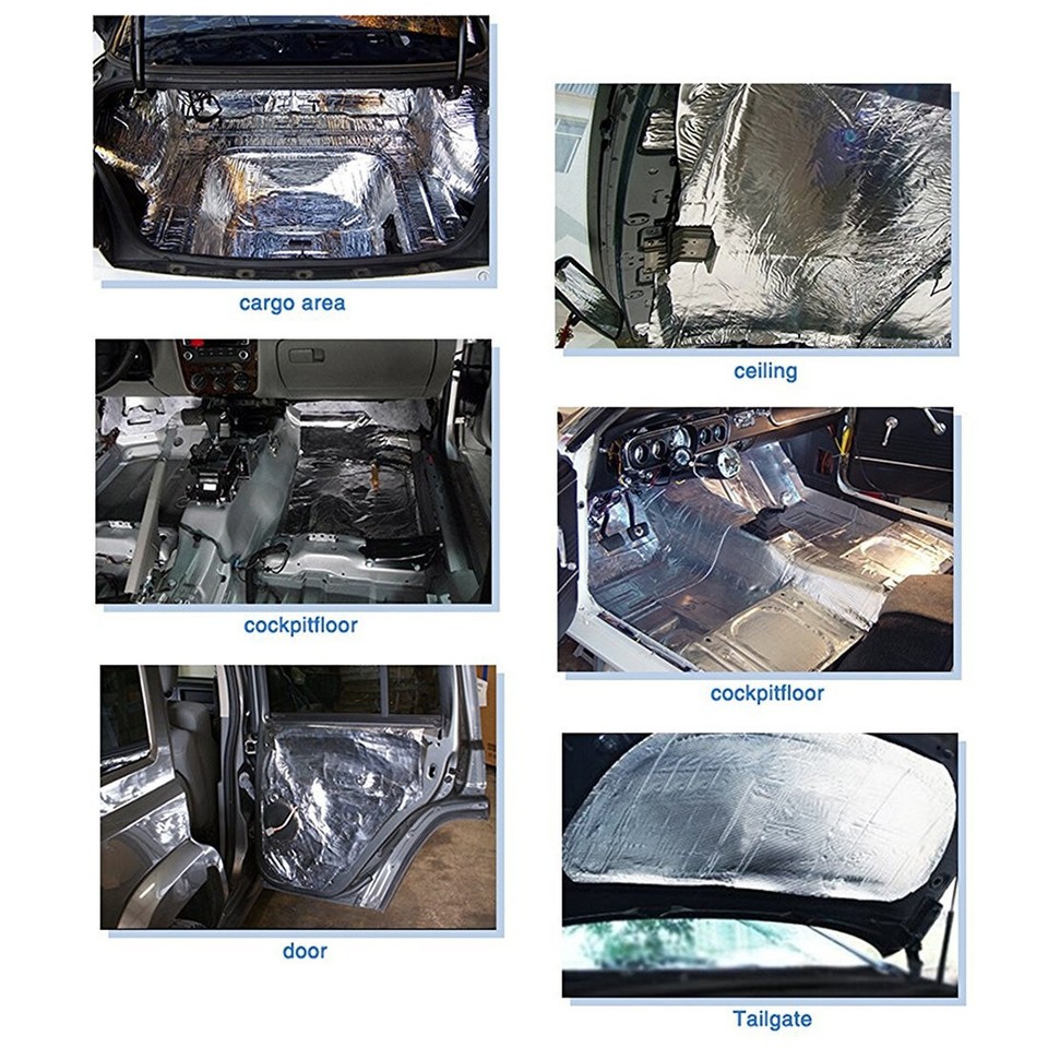 Car Heat Shield Insulation Deadening Firewall Sound Deadener Mat 12pcs ...