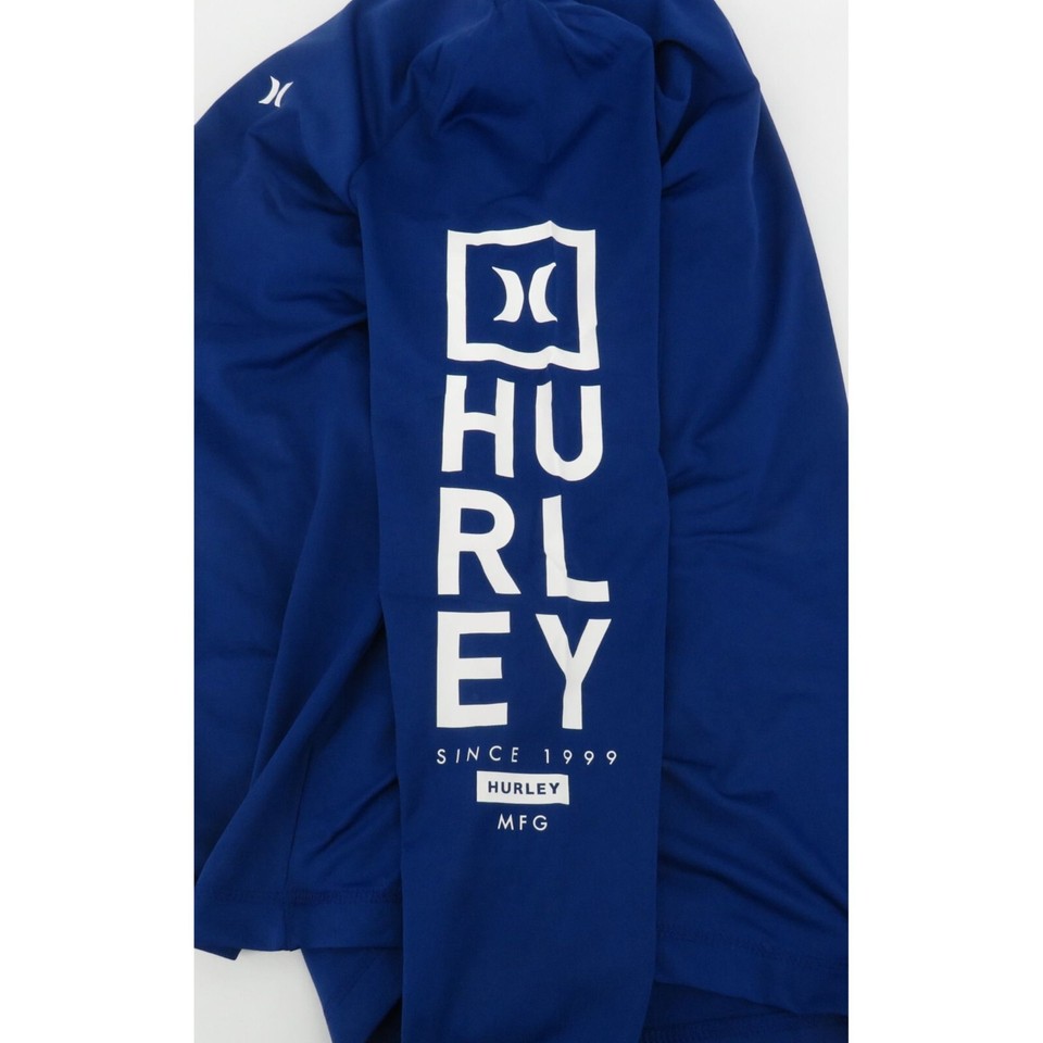 Hurley Men's Long Sleeve Blue Stretch UPF Sun Shirt Medium NWT | eBay