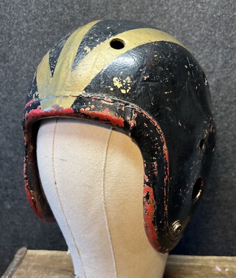 Vtg 1950s Wilson ? Pro Model 8740 Hard Shell Football Helmet Leather ...