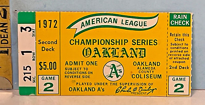 1972 Oakland A's American League Championship Game #2 v Det. Tigers ...