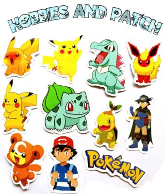 stickers 11 adesivi Pokemon Pikachu laptop tablet pc Bulbasaur Ash ...