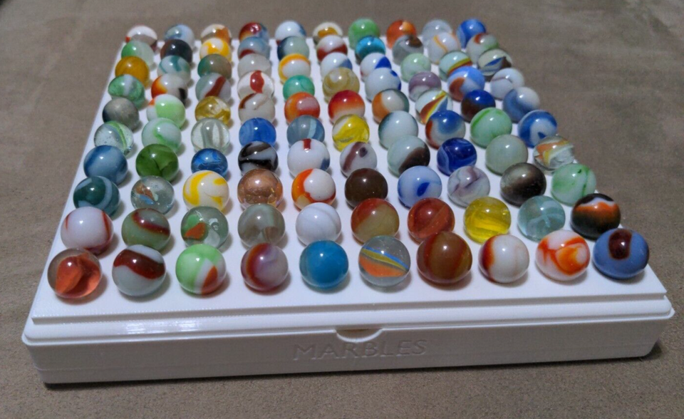 NO MARBLES - 100x 17mm Marbles Black 3D Print Display Storage Sorting ...