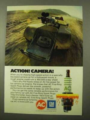 1971 AC Fire-Ring Spark Plugs Ad - Action! Camera! | eBay