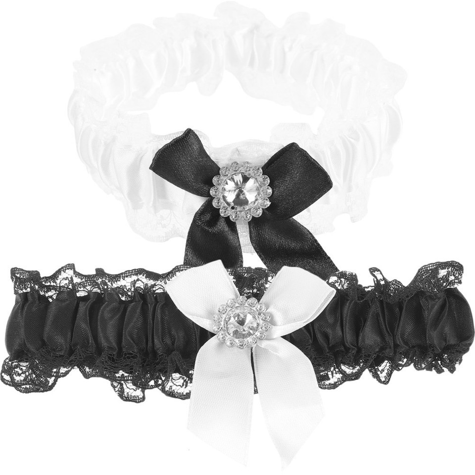 2 pcs Lace Garter Bridal Garter Bow Leg Ring Elastic Garter Wedding ...