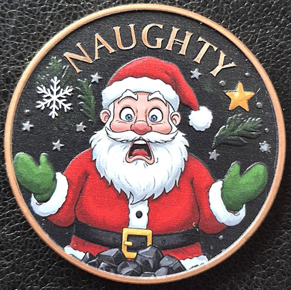 2025 .999 COPPER FULLY COLORIZED "NAUGHTY or NICE" SANTA CHRISTMAS ...