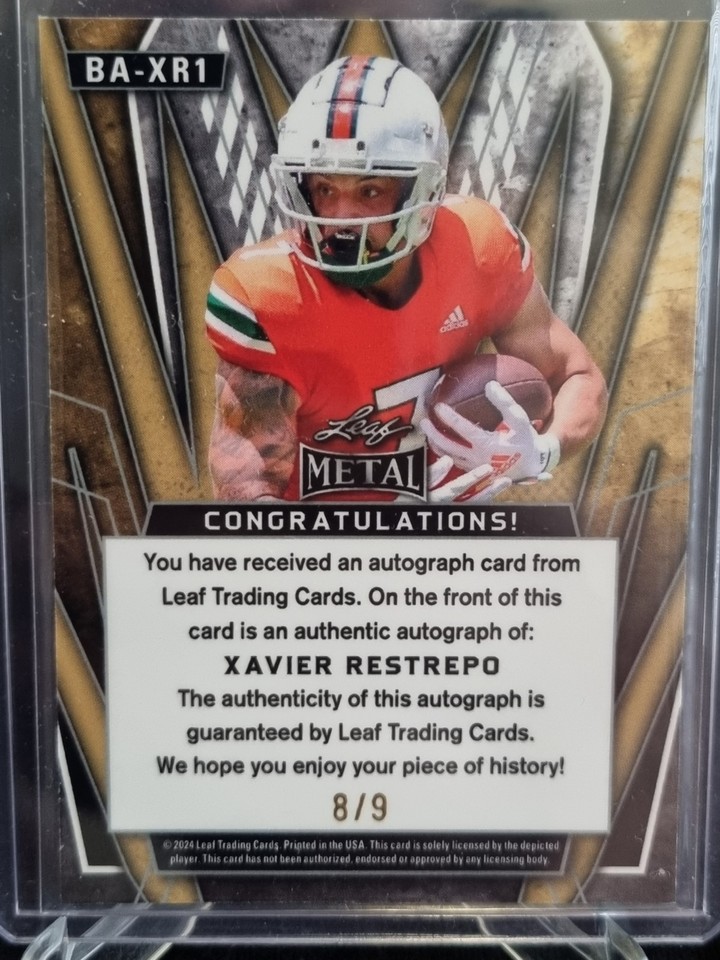 2024 Leaf Metal Xavier Restrepo Auto 8/9 !!! Silver Mojo!!! | eBay