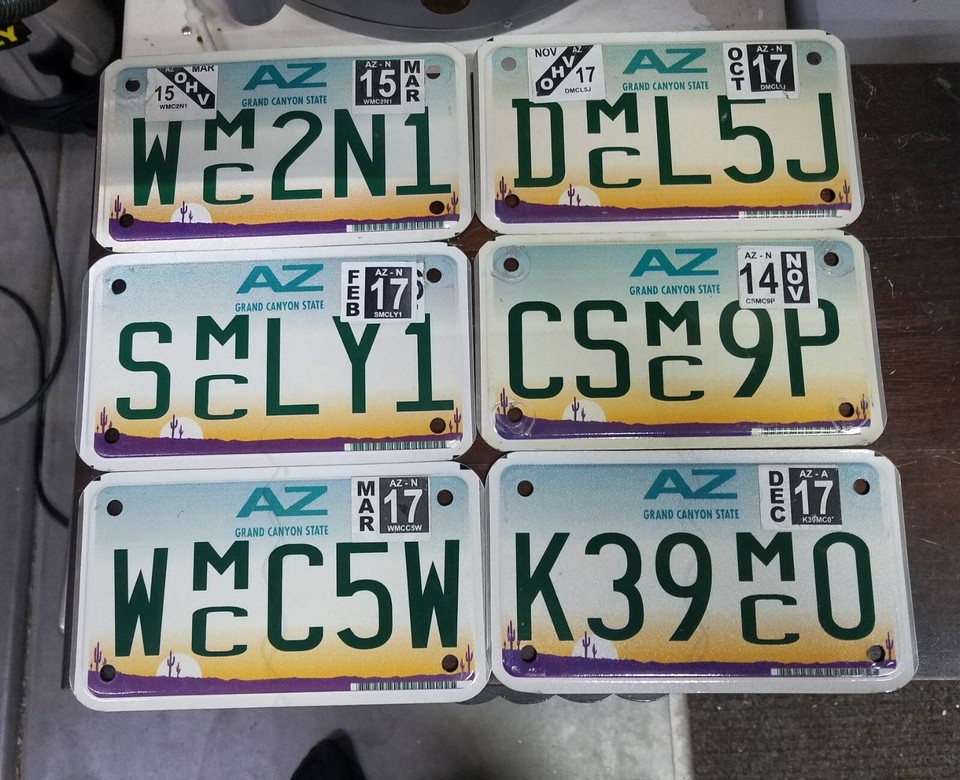 L48 OLD VINTAGE 12 ARIZONA MOTORCYCLE SCENIC CACTUS LICENSE PLATES | eBay