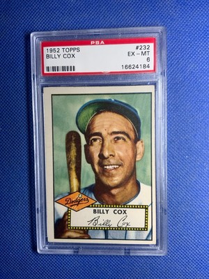 1952 Topps Billy Cox #232 - Brooklyn Dodgers - PSA 6 Ex-MT | eBay