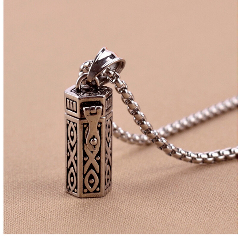 Pendant Urn Vial Decorative Keepsake Ash Capsule Chain Necklace ...