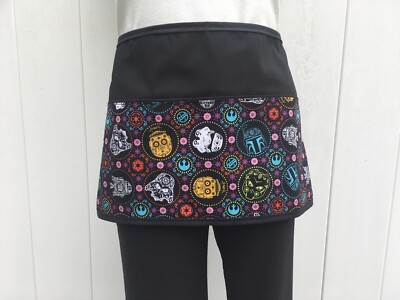 Star Wars Skulls Waitress Apron Black 3 Pockets Half Server Restaurant ...