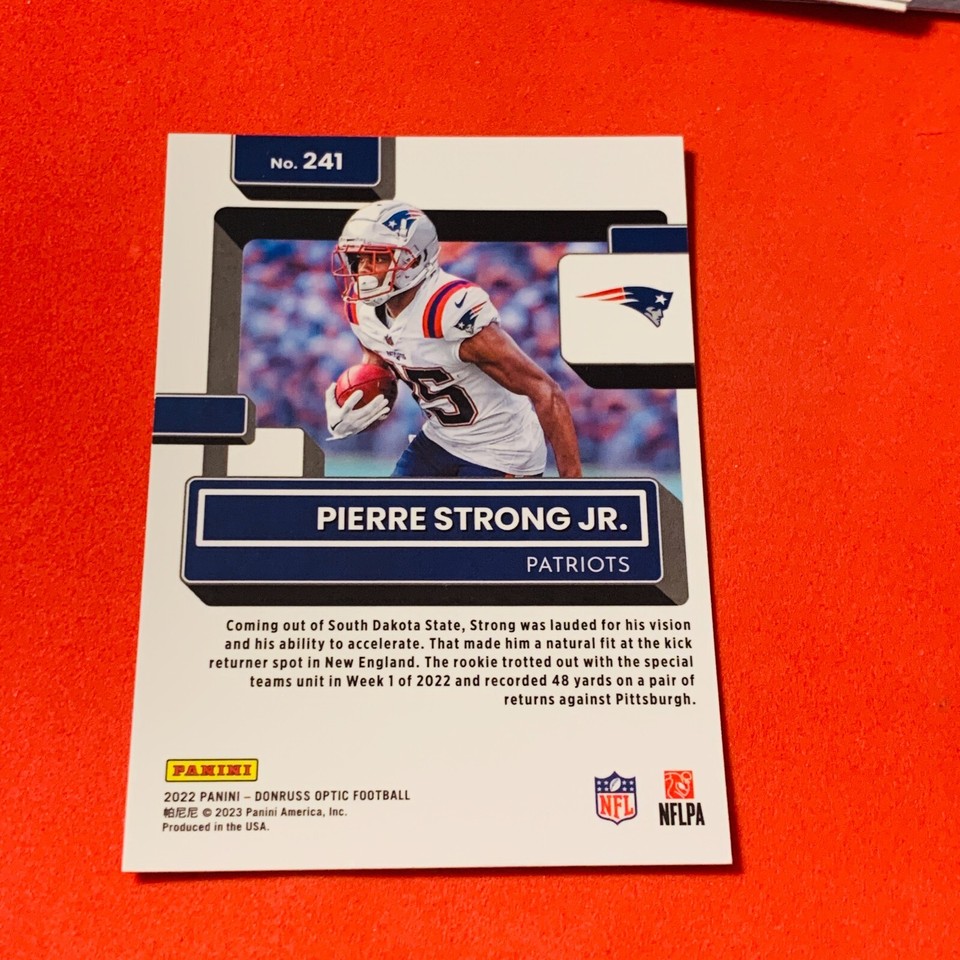 Pierre Strong Jr RATED ROOKIE New England Patriots 2022 Optic Base Card ...