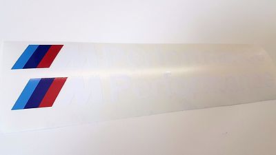 M Performance Stickers White 30cm - 118 120 130 135 E81 E82 E87 E88 F20 ...