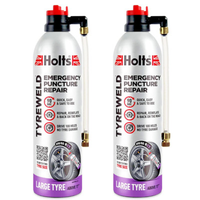 2x Holts Tyreweld Tyre Weld Emergency Puncture Repair Seals Inflates ...