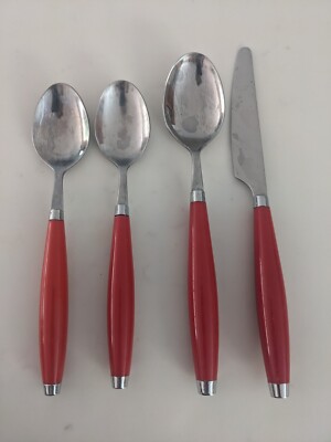 Fiestaware Set Fiesta Silverware 1 Knife 3 Spoons, - Cherry Red | eBay