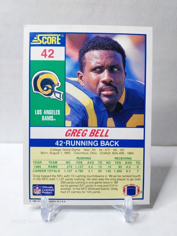 1990 Score 100 Hottest #42 Greg Bell Los Angeles Rams | eBay