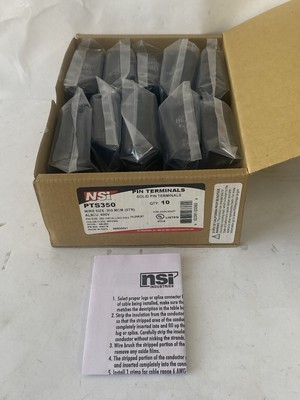 Box Of 10 NSI Aluminum, Tin Plated Pin Terminal, 350 MCM, 250 MCM SOLid ...