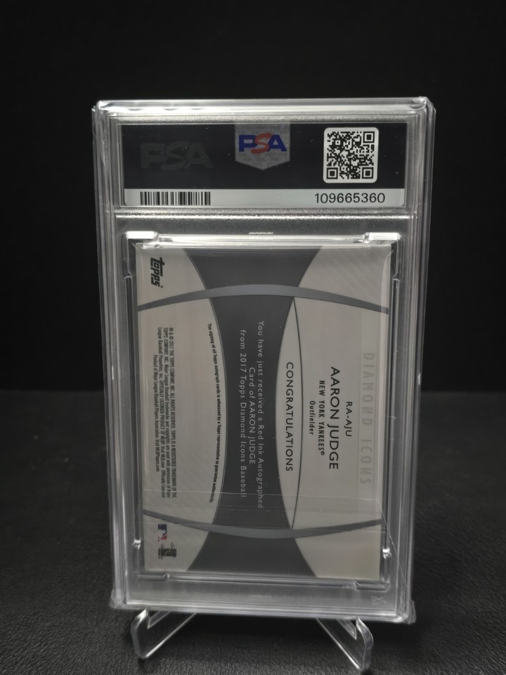 2017 Topps Diamond Icons Aaron Judge Red Ink Rookie Auto /25 PSA 10 Pop ...