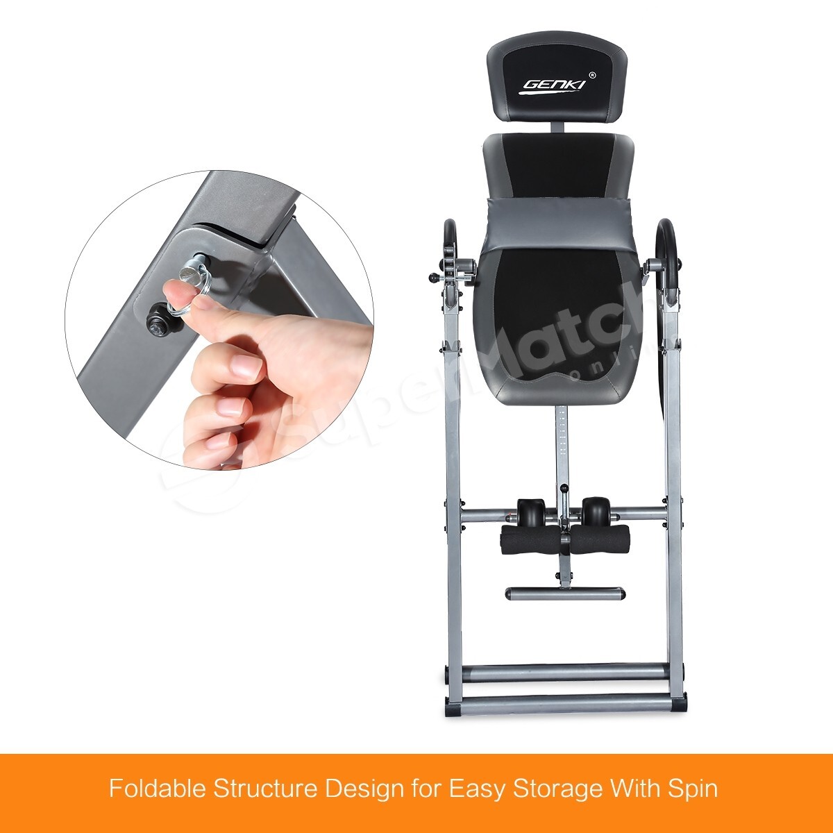 Genki Gravity Inversion Table Heavy Duty Back Inverter Home Adjustable ...