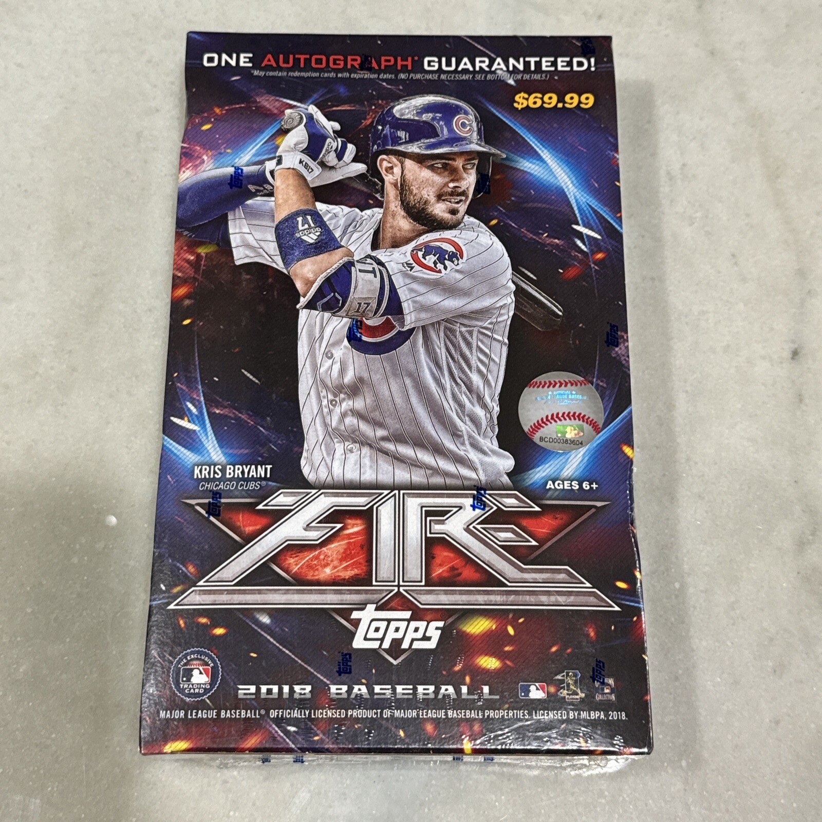 Topps 2018 Fire Baseball Collector Box - 20 Packs , 6 cards Per Pack ...
