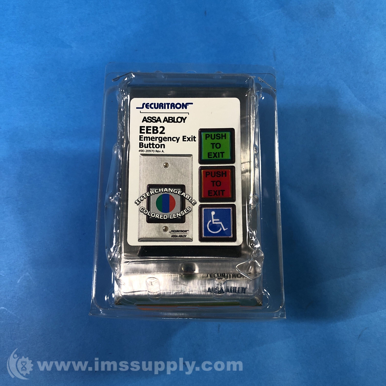 Securitron EEB2 Emergency Exit Button w/ 3 Interchangeable Lenses 490 ...