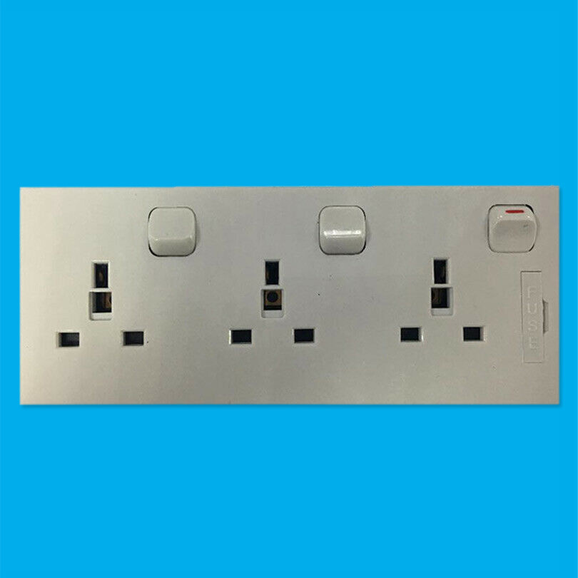 1 Way To 3 Way Socket Converter 3 Pin UK Mains Socket Individually ...
