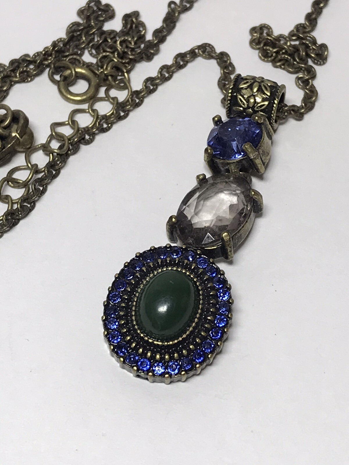 Victorian Revival NRT Avon Gray Blue Rhinestone Halo … - Gem