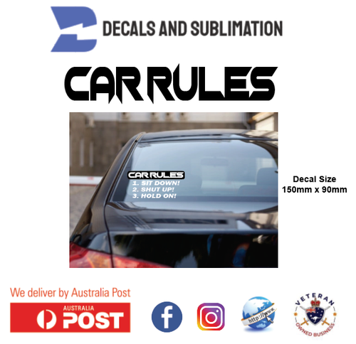 Car Rules Vinyl Decal | eBay
