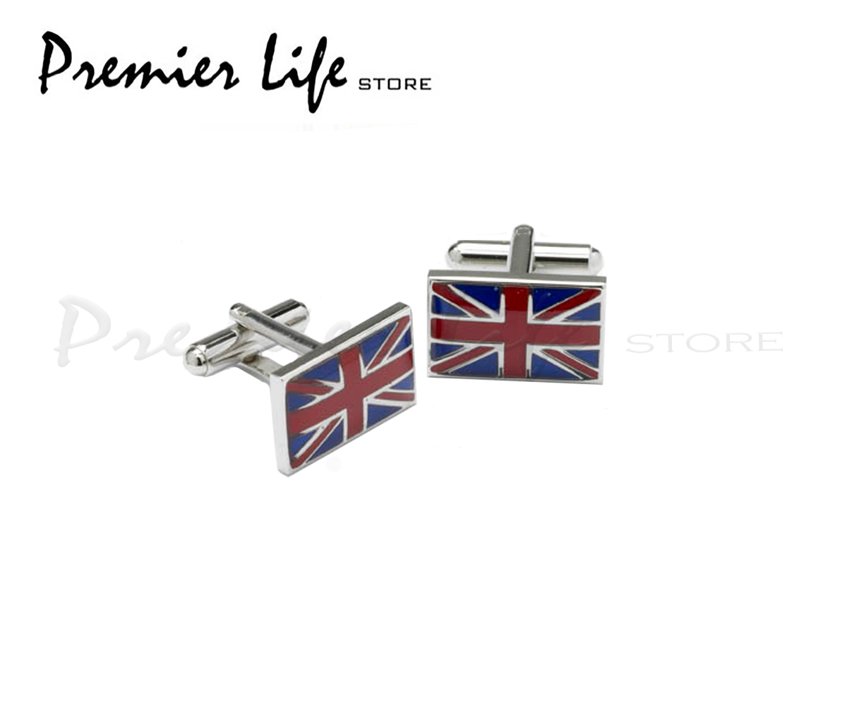 Union Jack Flag Cufflinks Great Britain Flag Cufflinks Onyx-Art CK115 ...