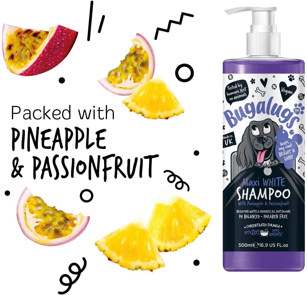 Bugalugs White Dog Shampoo 500ml 1L 5L Maxi Whitening & Brightening ...