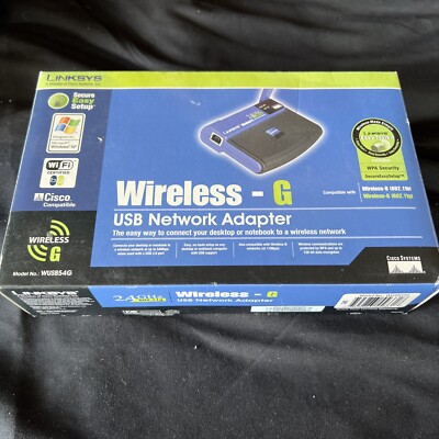 1C Linksys Wireless-G USB Network Adapter Wireless WUSB54G 2.4 GHz 802 ...