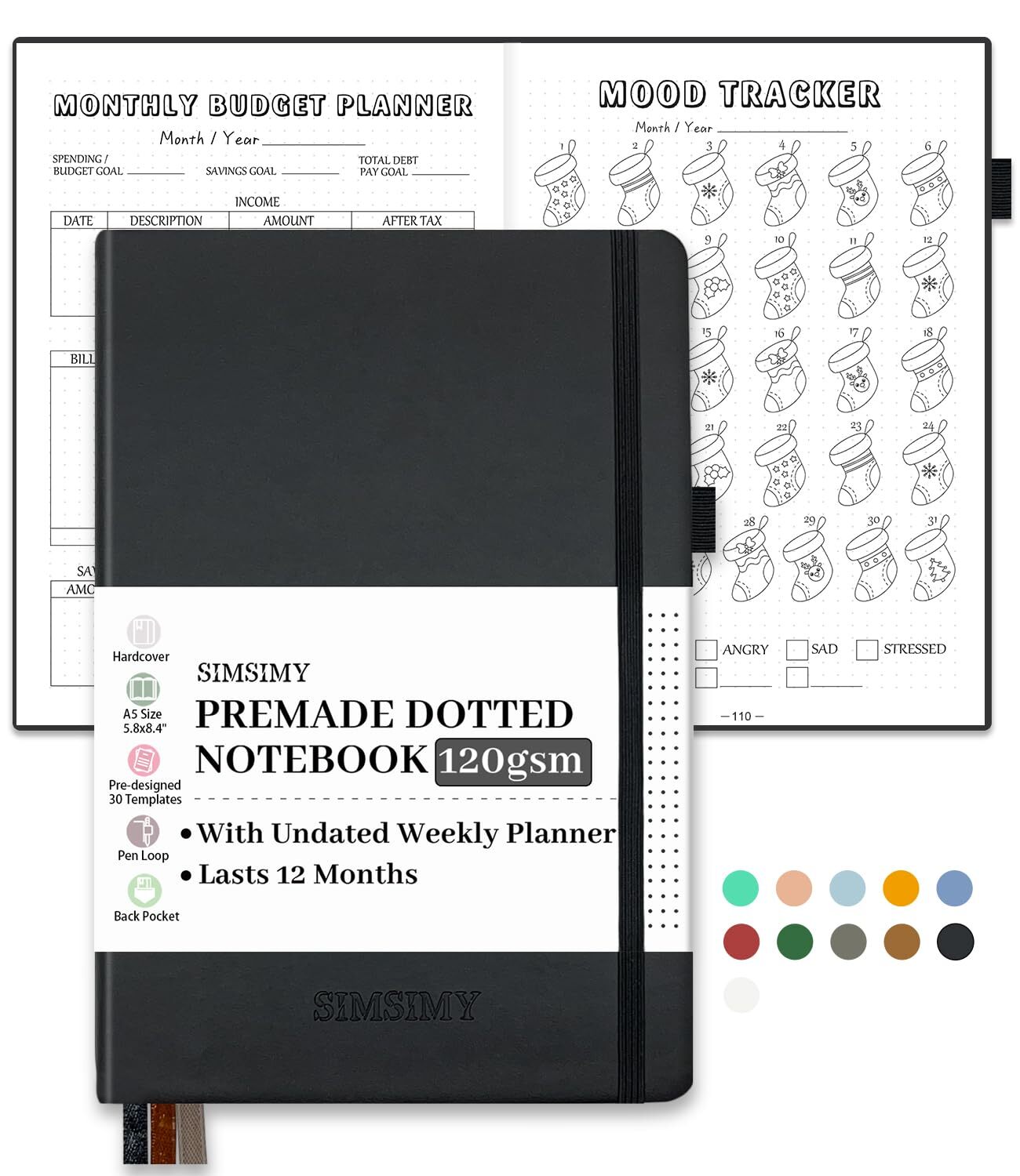 Premade Bullet Dotted Journal Notebook, Pre-made Dot Grid Journaling with Und... | eBay