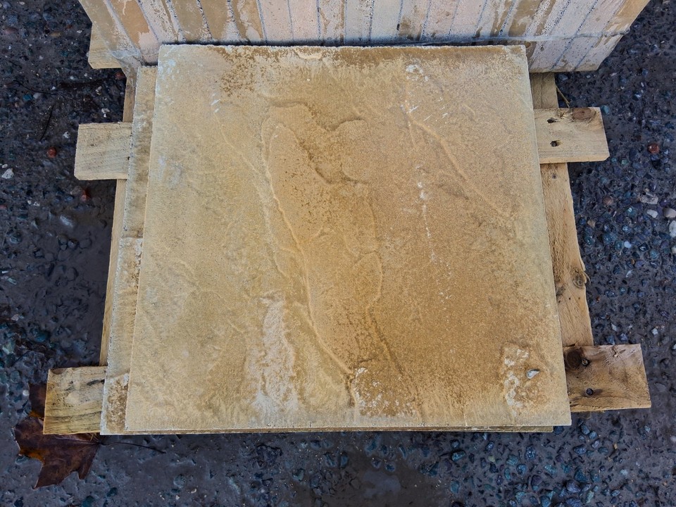 Cheap Slabs: 450x450mm Riven Buff Paving Slabs, Slight Seconds ...