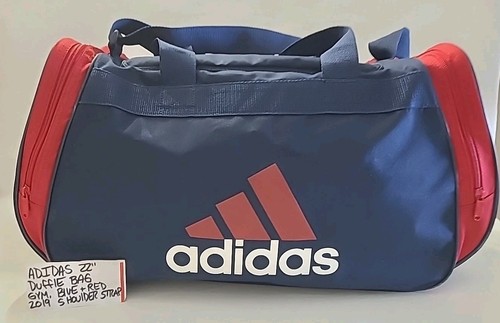 ADIDAS Duffle Bag 22" Blue & Red 90288 Shoulder Strap Gym Travel 2019 ...