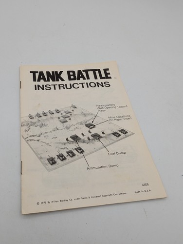 Tank Battle Rules INSTRUCTIONS board game 1975 Milton Bradley | eBay