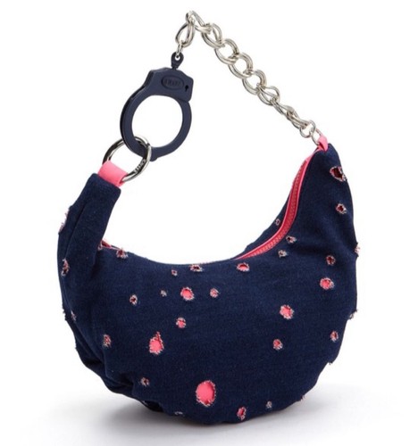 NEW Cuffz by Linz Handcuff Shoulder Bag Navy Pink Distressed Rare Y2K ...