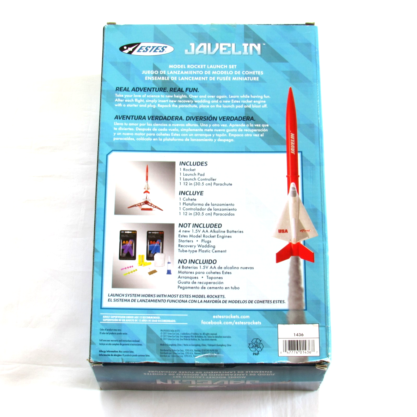 Javelin Model Rocket Launch Set Kit Estes Level 2 New 2017 In Box ...