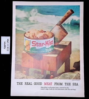 1960 Star-Kist Chunk Light Tuna The Real Good Meat From The Sea Print ...