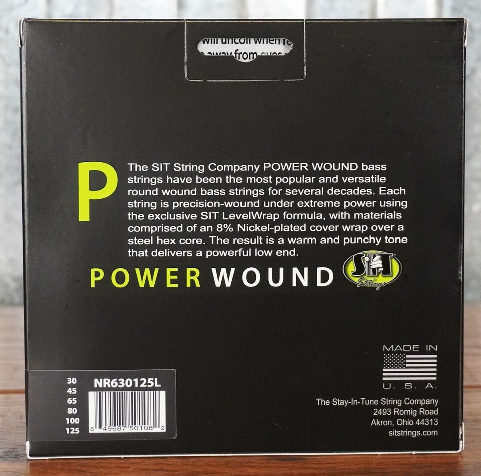 SIT Strings Power Wound 6 String Medium Light Nickel Bass Set NR630125L ...